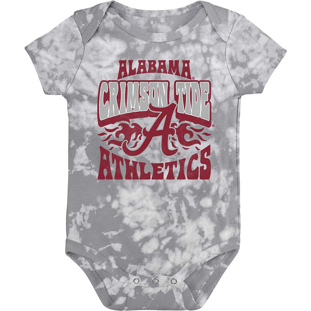 Newborn & Infant Gray Alabama Crimson Tide Lil Rocker Tie-Dye Bodysuit