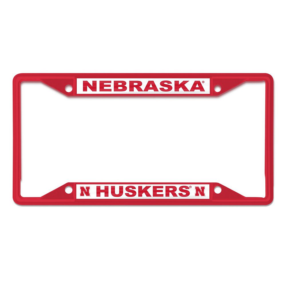 WinCraft Nebraska Huskers Chrome Color License Plate Frame