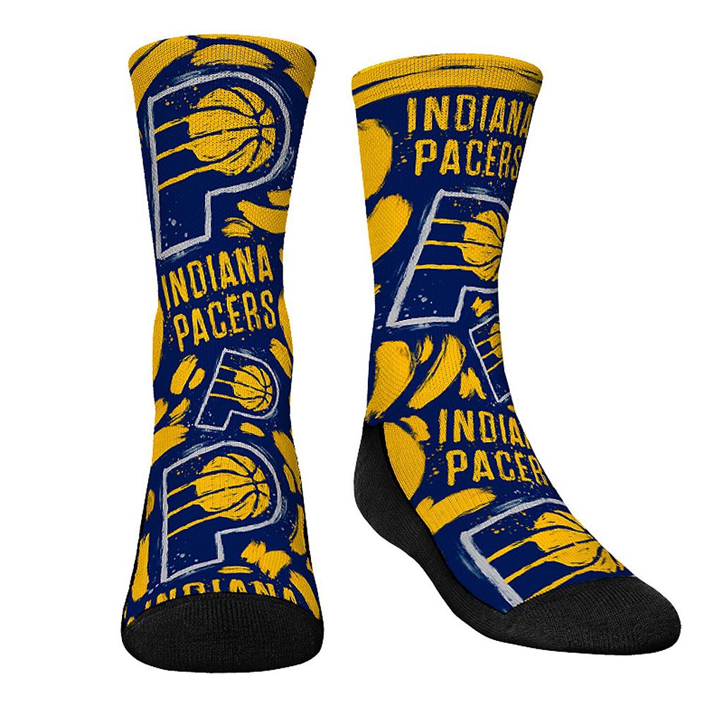 Youth Rock Em Socks Indiana Pacers Allover Logo & Paint Crew Socks