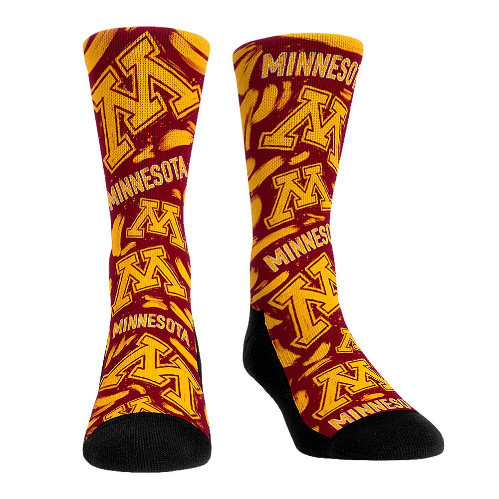 Unisex Rock Em Socks Minnesota Golden Gophers Allover Logo & Paint Crew ...