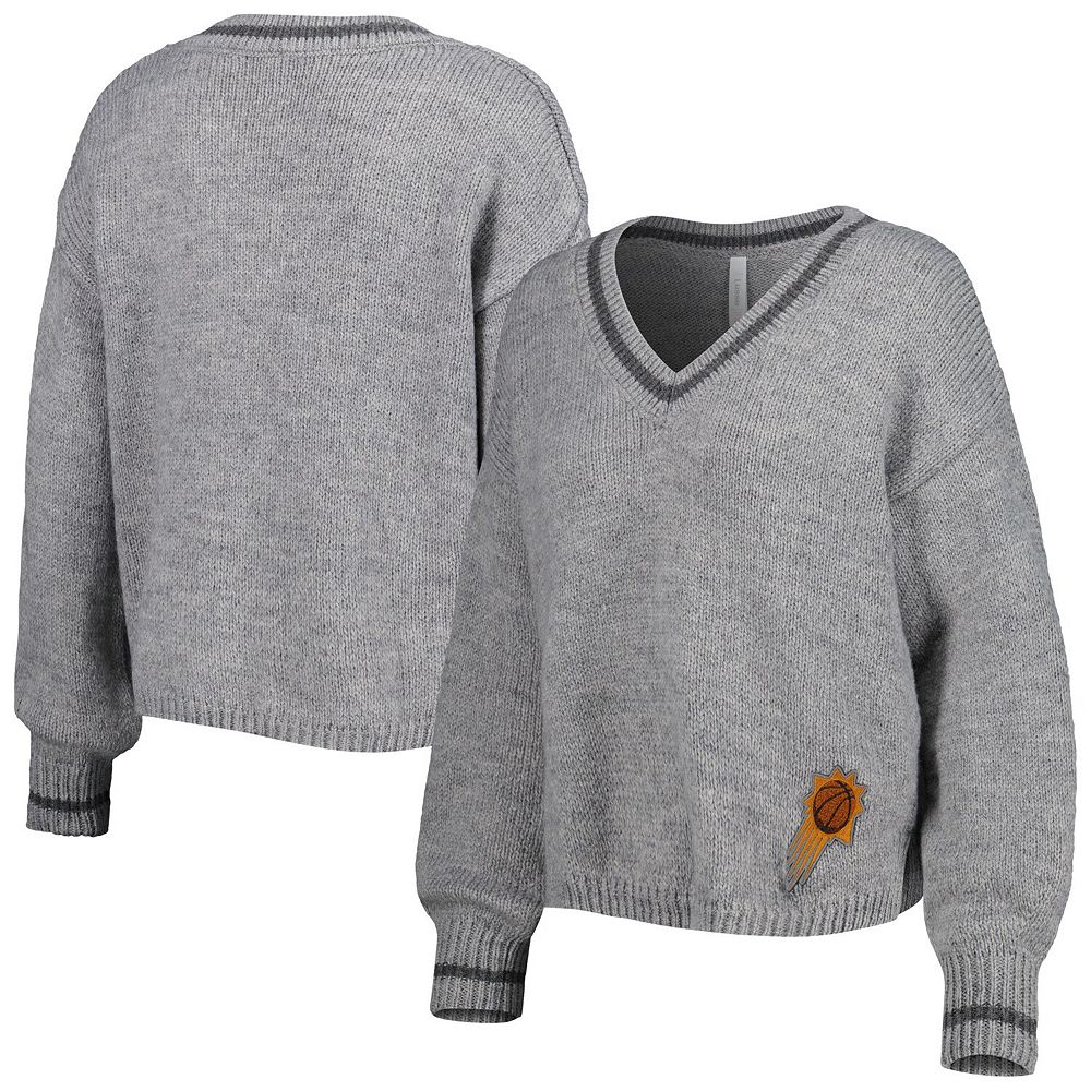 Women's Lusso Gray Phoenix Suns Scarletts Lantern Sleeve Tri-Blend V ...