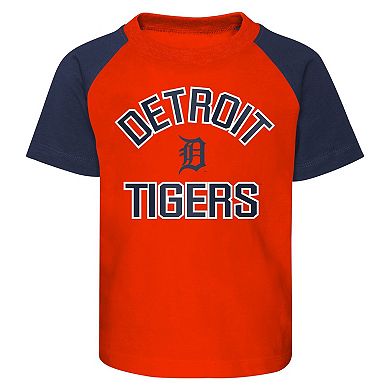 Infant Orange/Heather Gray Detroit Tigers Ground Out Baller Raglan T ...