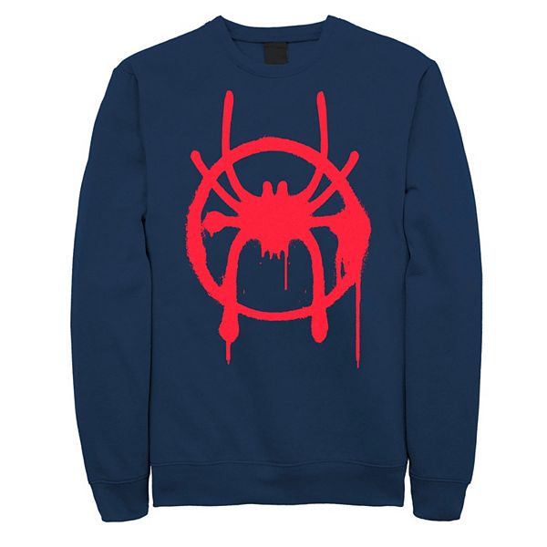 Big & Tall Marvel Spider Verse Miles Symbol Tag Fleece Graphic Pullover