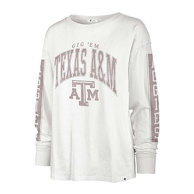 Women's '47 White Texas A&M Aggies Statement SOA 3-Hit Long Sleeve T-Shirt