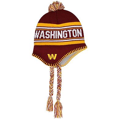 Youth Burgundy Washington Commanders Jacquard Tassel Knit Hat with Pom