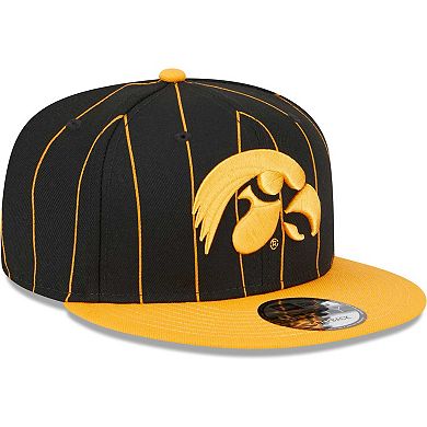 Men's New Era Black/Gold Iowa Hawkeyes Vintage 9FIFTY Snapback Hat