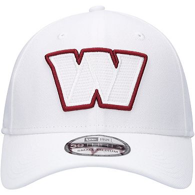 Men's New Era White Washington Commanders Team White Out 39THIRTY Flex Hat