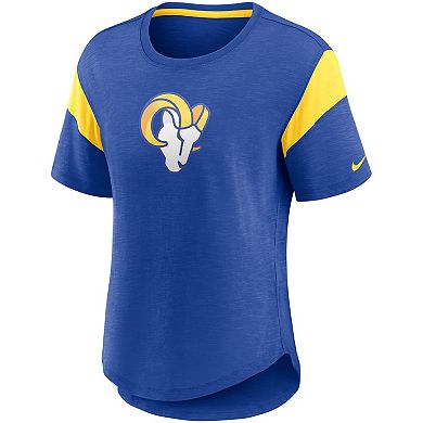 Women's Nike Heather Royal Los Angeles Rams Primary Logo Fashion Top