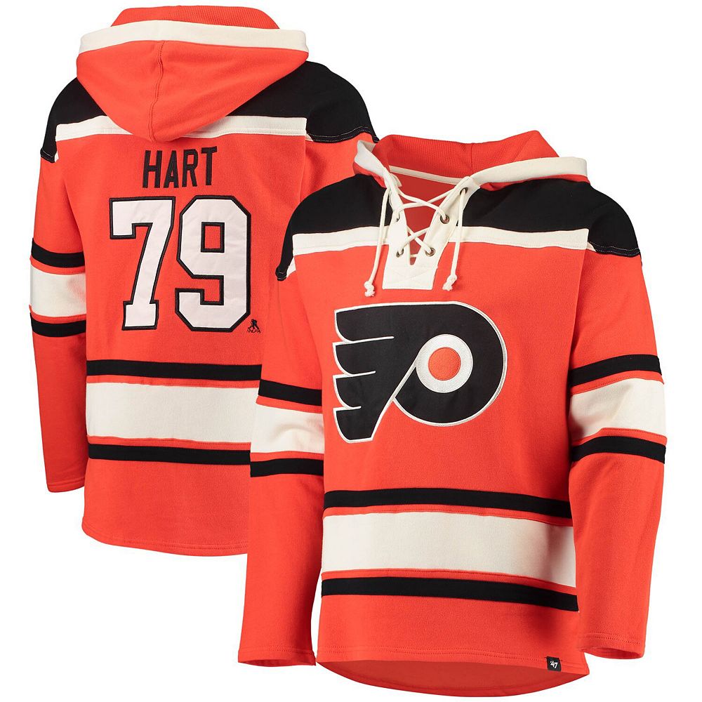 Men's '47 Carter Hart Orange Philadelphia Flyers Player Name & Number ...