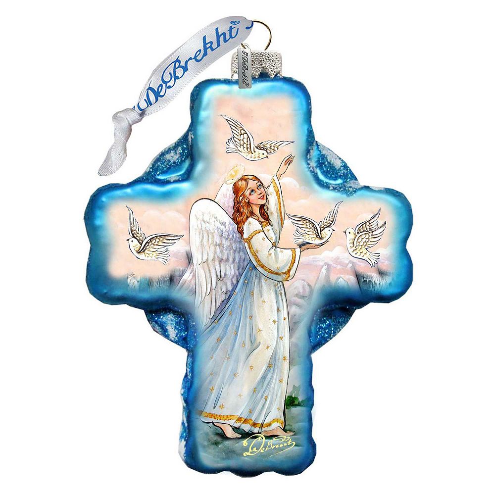 G.Debrekht Guardian Angel Cross Glass Ornament Holiday by Debrekht 758-019