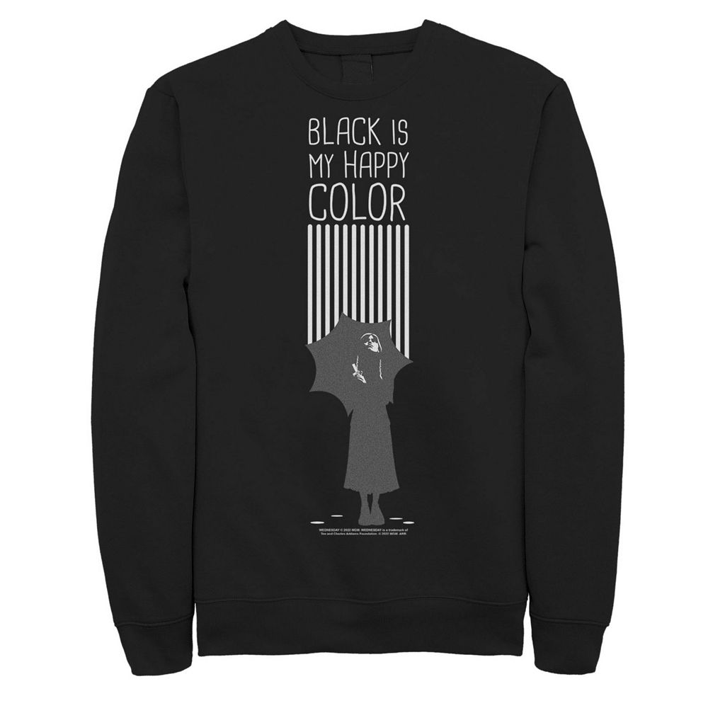 Big & Tall Wednesday Black Is My Happy Color Graphic Fleece Pullover