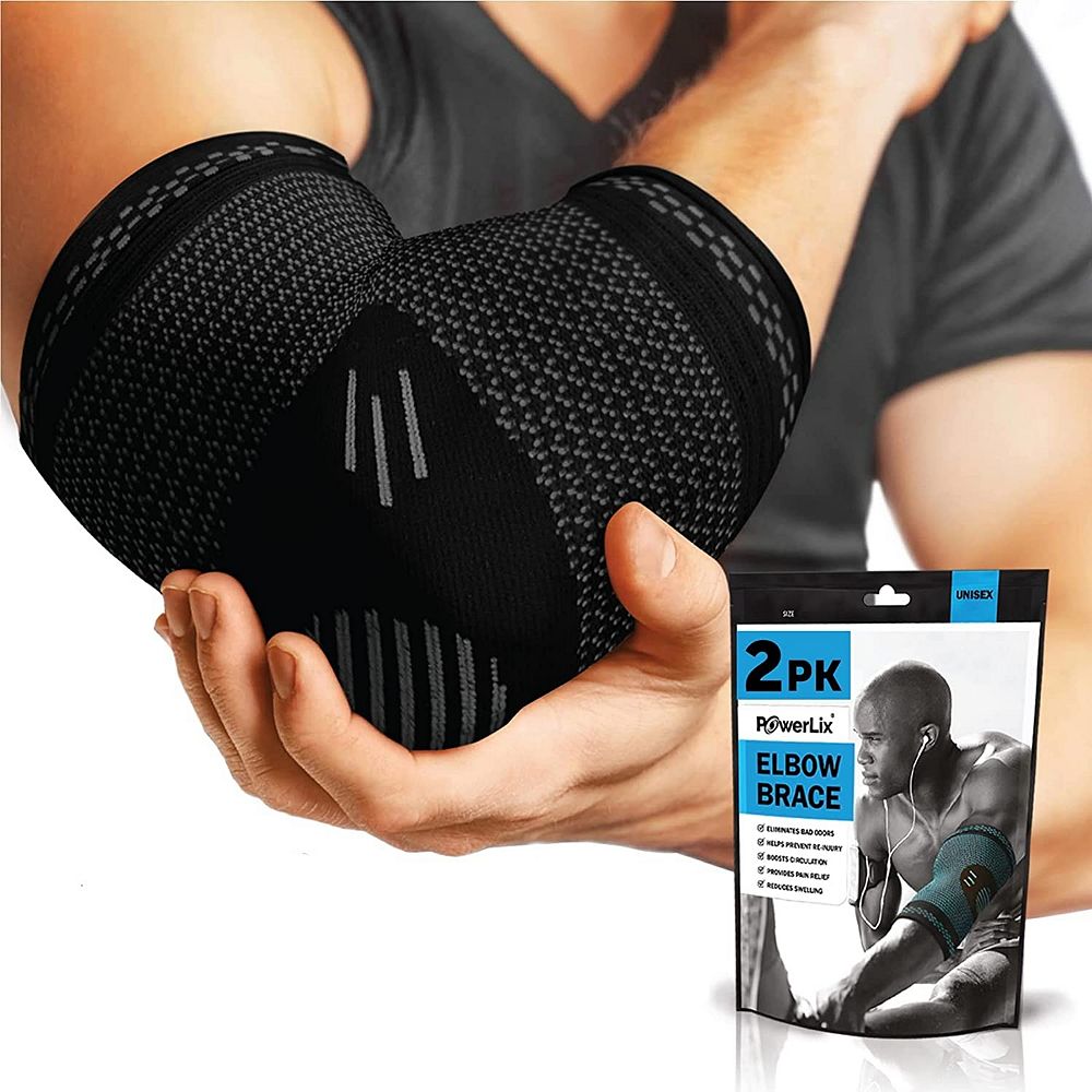 PowerLix Elbow Brace Compression Support Sleeve for Tendonitis, Elbow ...