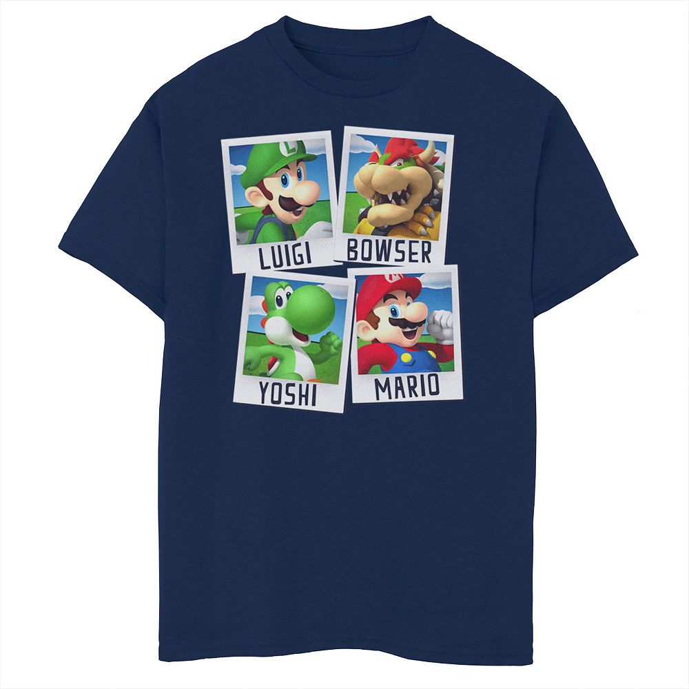 Boys 8-20 Husky Super Mario Cast Polaroid Pictures Graphic Tee