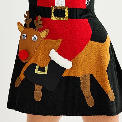 Juniors' Born Famous Santa Claus Sweater Dress