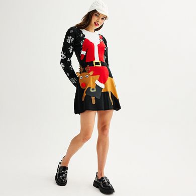 Juniors' Born Famous Santa Claus Sweater Dress