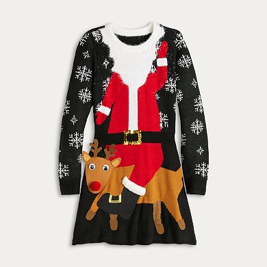 Juniors' Born Famous Santa Claus Sweater Dress