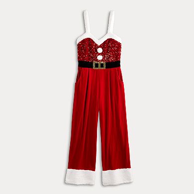 Juniors' Born Famous Mrs. Claus Jumpsuit
