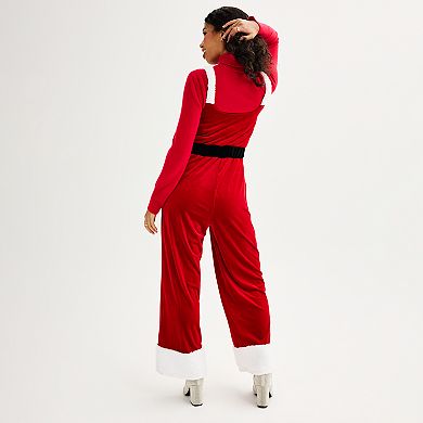 Juniors' Born Famous Mrs. Claus Jumpsuit