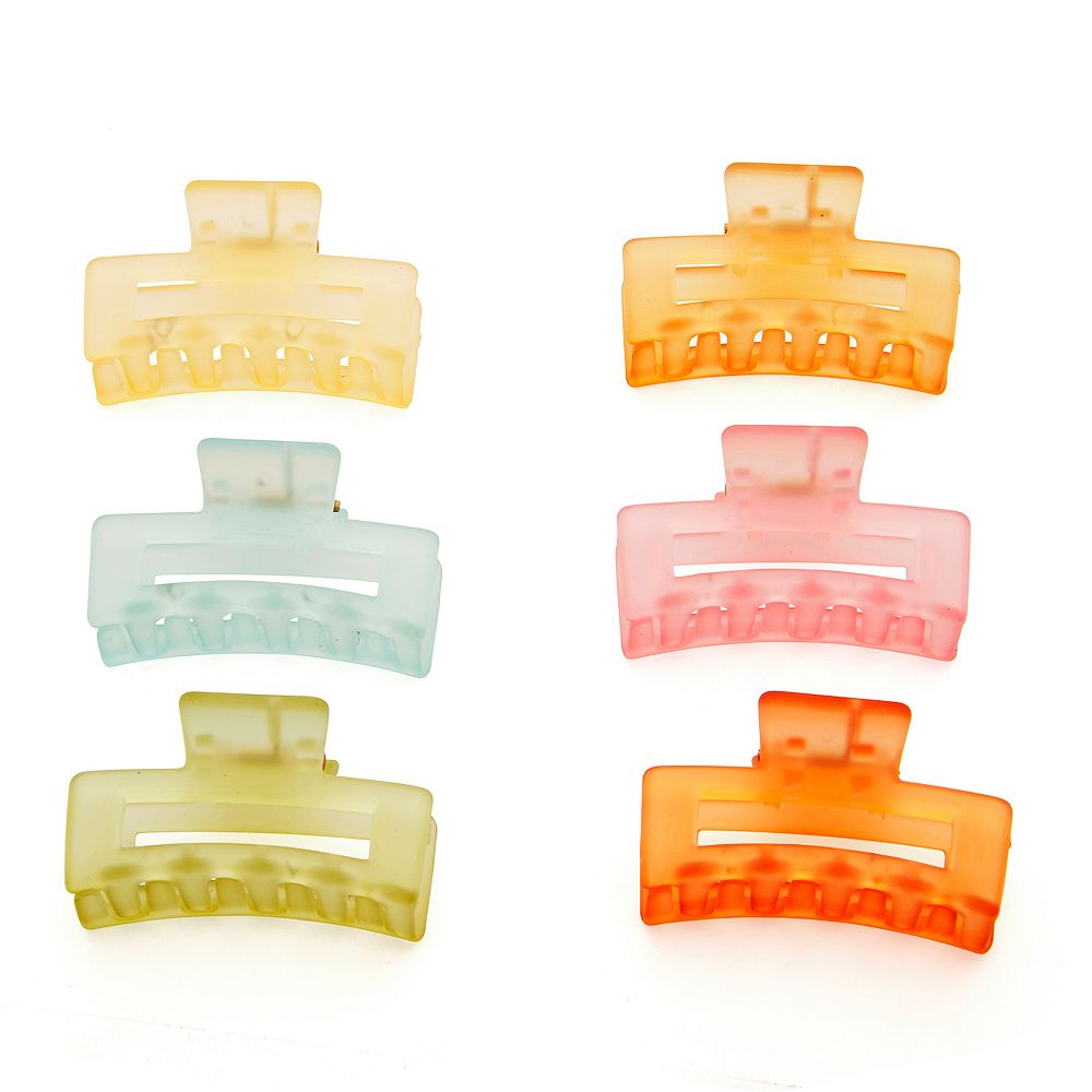 6-Piece Small Bright Colors Hair Claw Clip Set