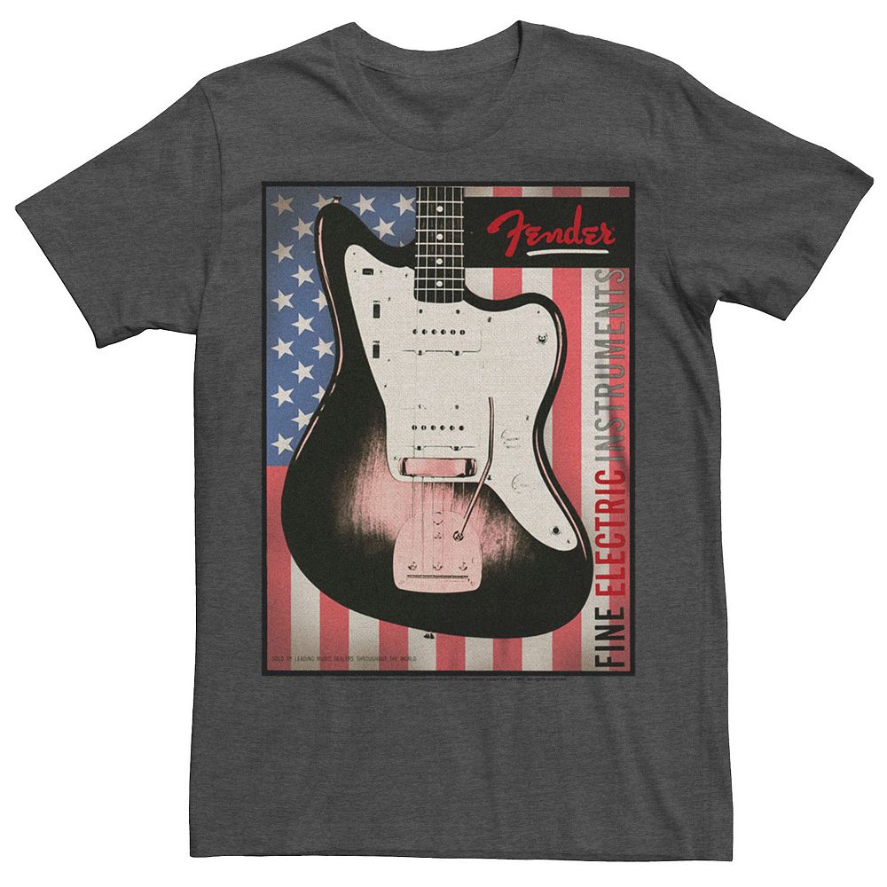 Men's Fender Fine Instruments USA Flag Poster Graphic Tee