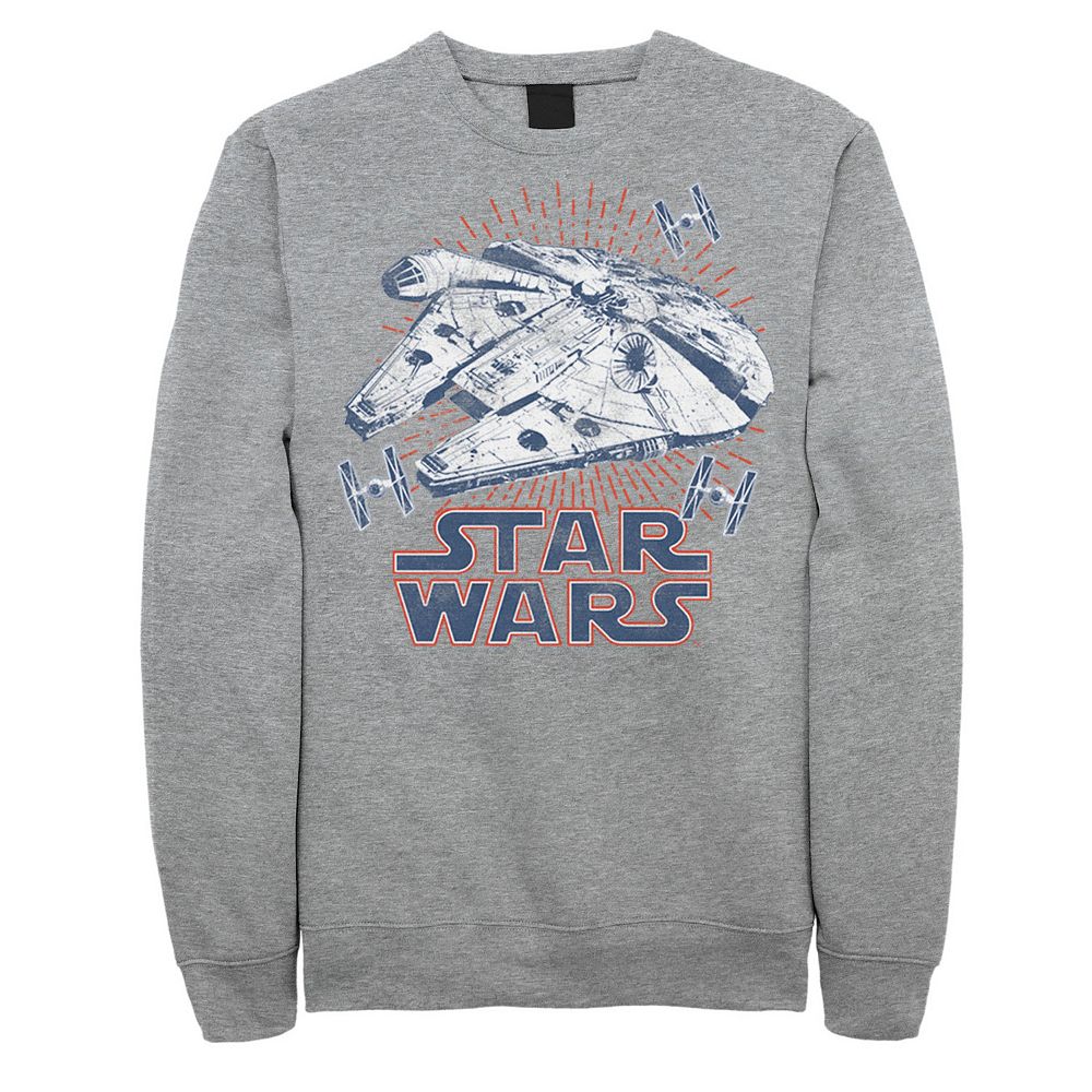 Men's Star Wars Falcon Logo 4th Of July Fireworks Graphic Fleece
