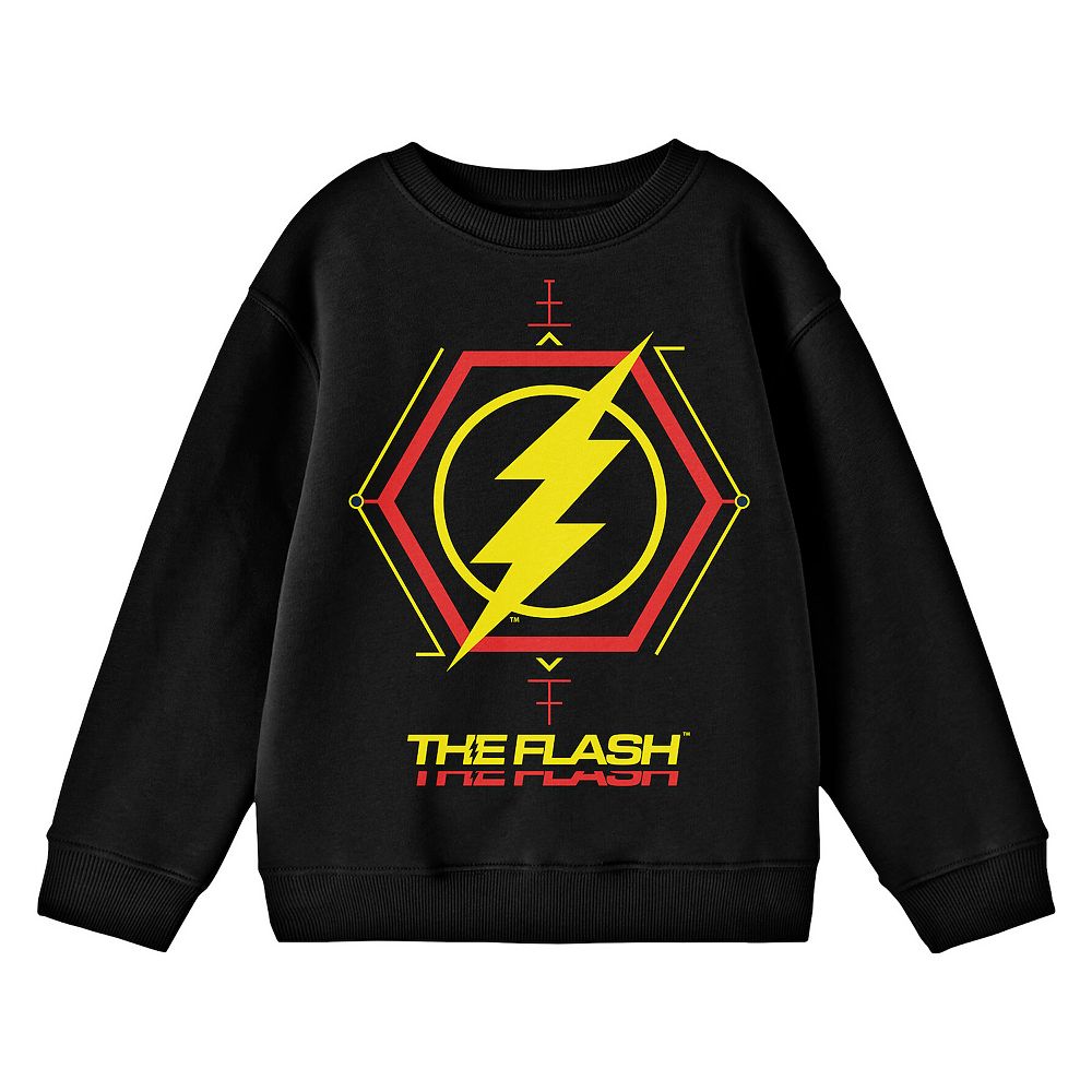 Boys 8-20 The Flash Movie Hexagon Thunderbolt Logo Crew Fleece Sweatshirt
