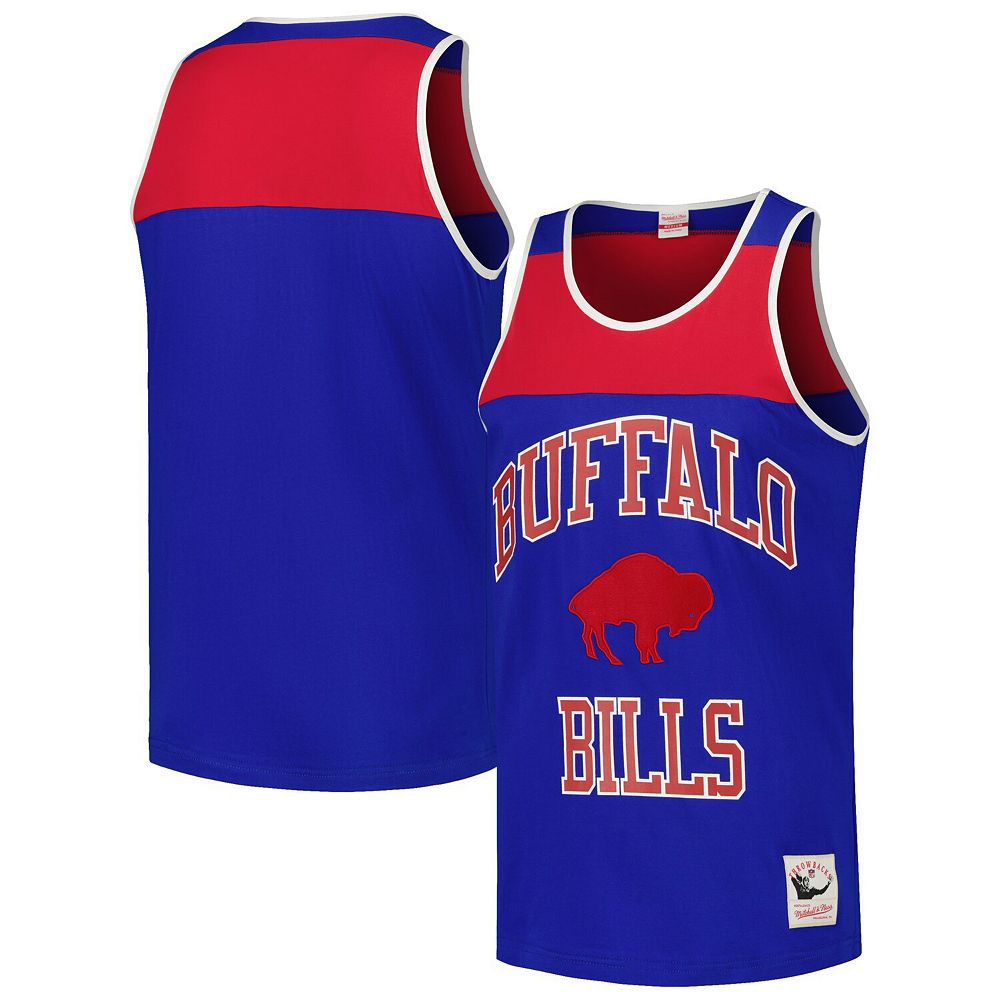 Men's Mitchell & Ness Royal/Red Buffalo Bills Heritage Colorblock Tank Top