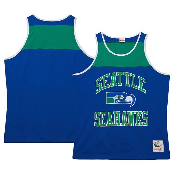 Men's Mitchell & Ness Royal/Green Seattle Seahawks Heritage Colorblock ...