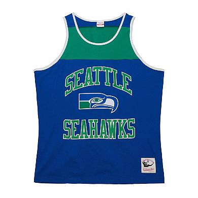 Men's Mitchell & Ness Royal/Green Seattle Seahawks Heritage Colorblock ...