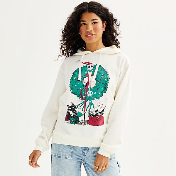Juniors' Jack Skellington Santa Graphic Hoodie