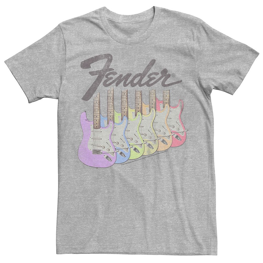 Juniors' Fender Colorful Electric Guitars Boyfriend Graphic Tee