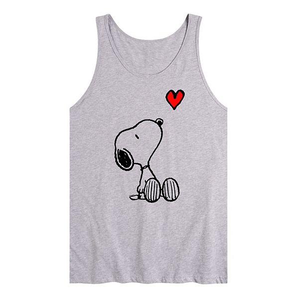 Men's Peanuts Snoopy Red Heart Graphic Tank Top