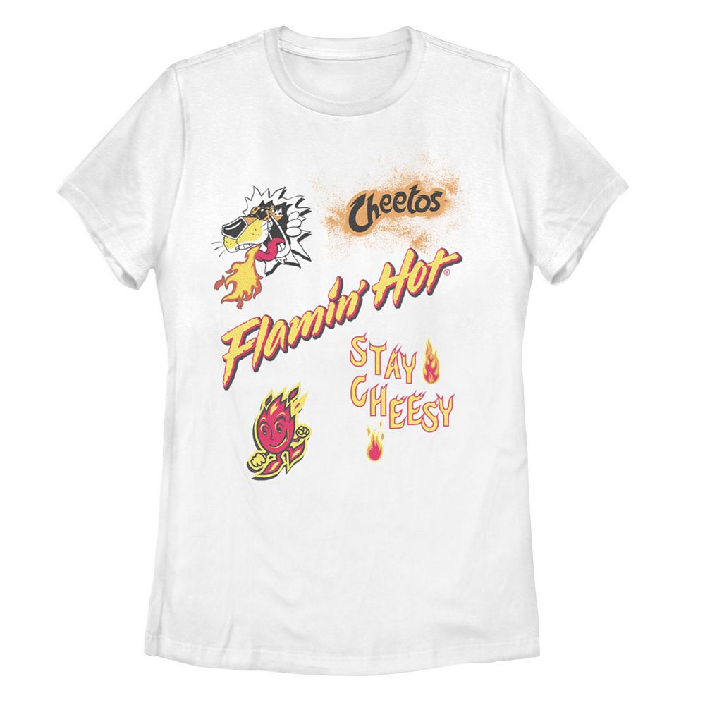 Juniors' Cheetos Flamin Hot Stay Cheesy Graphic Tee