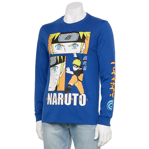 Men's Naruto Grid Long Sleeve Graphic Tee