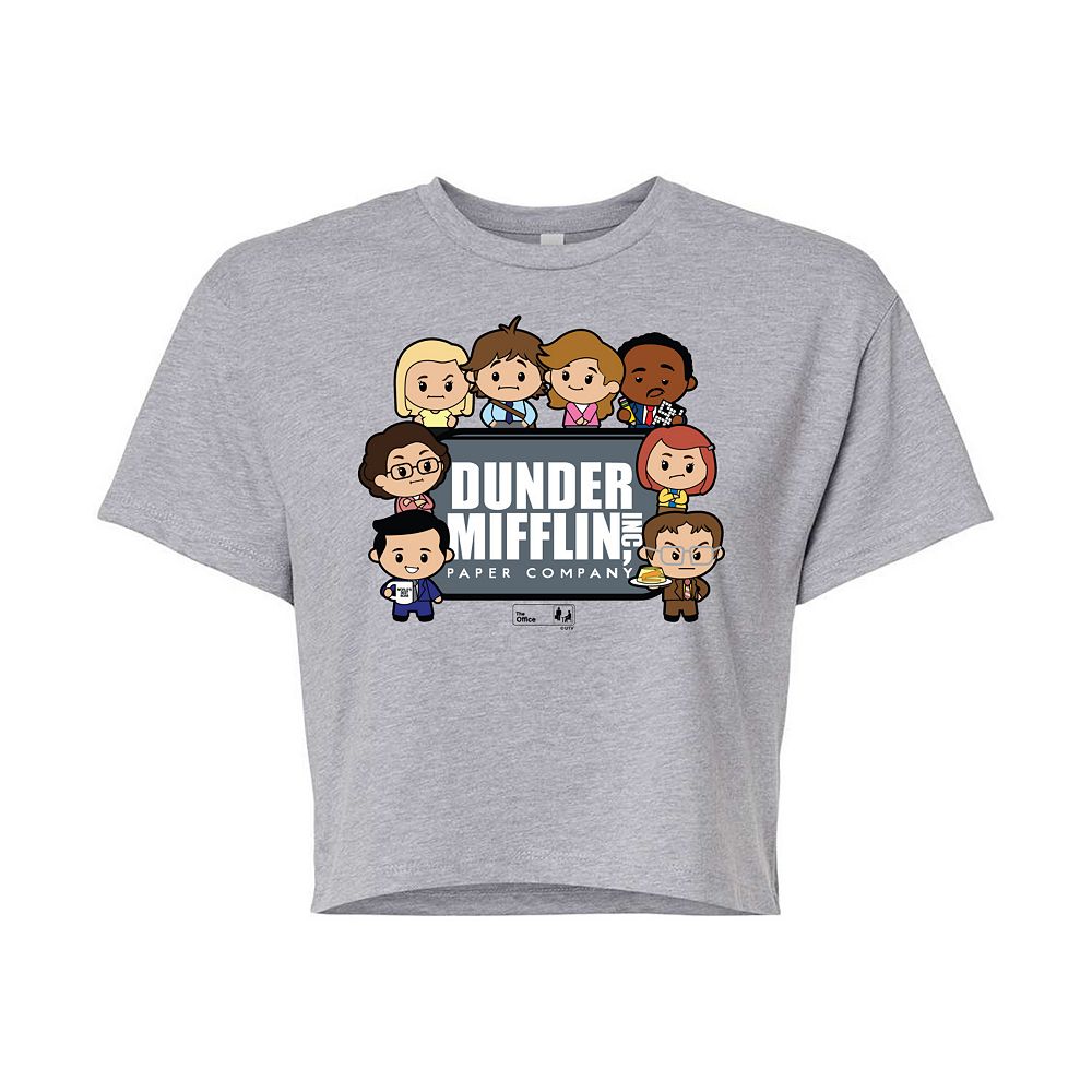 Juniors' The Office Dunder Mifflin Cropped Tee