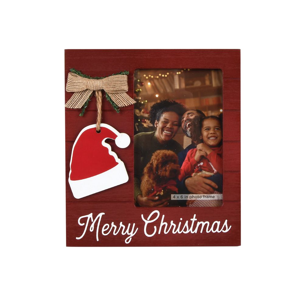 Merry Christmas Santa Hat Dangle Picture Frame