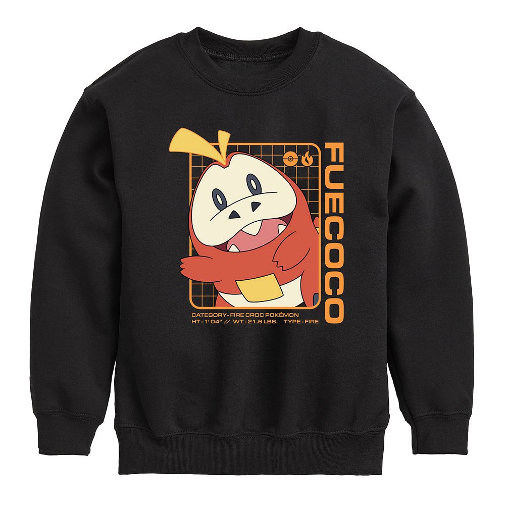 Boys 8-20 Pokemon Fuecoco Stats Crew Fleece
