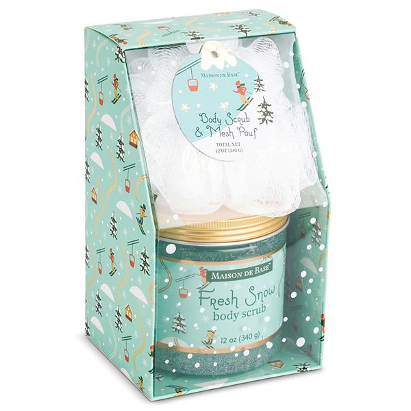 MAISON DE BASE Body Scrub with Mesh Pouf