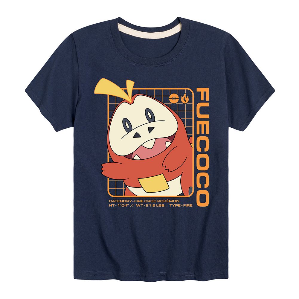 Boys 8-20 Pokemon Fuecoco Stats Tee