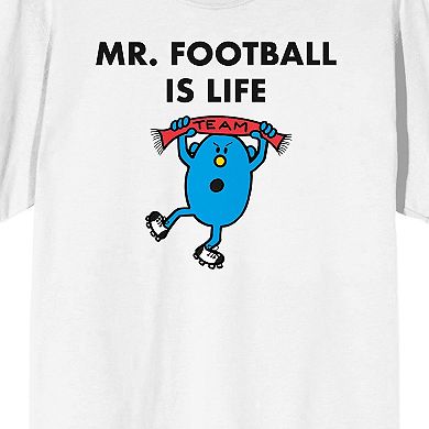 Men's Mr. Men And Little Miss Meme "Mr. Football Is Life" Graphic Tee