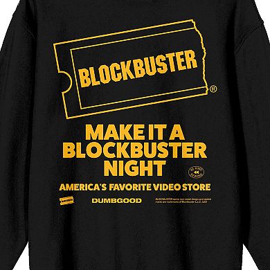 Men's Blockbuster "Make It a Blockbuster Night" Black Long Sleeve ...