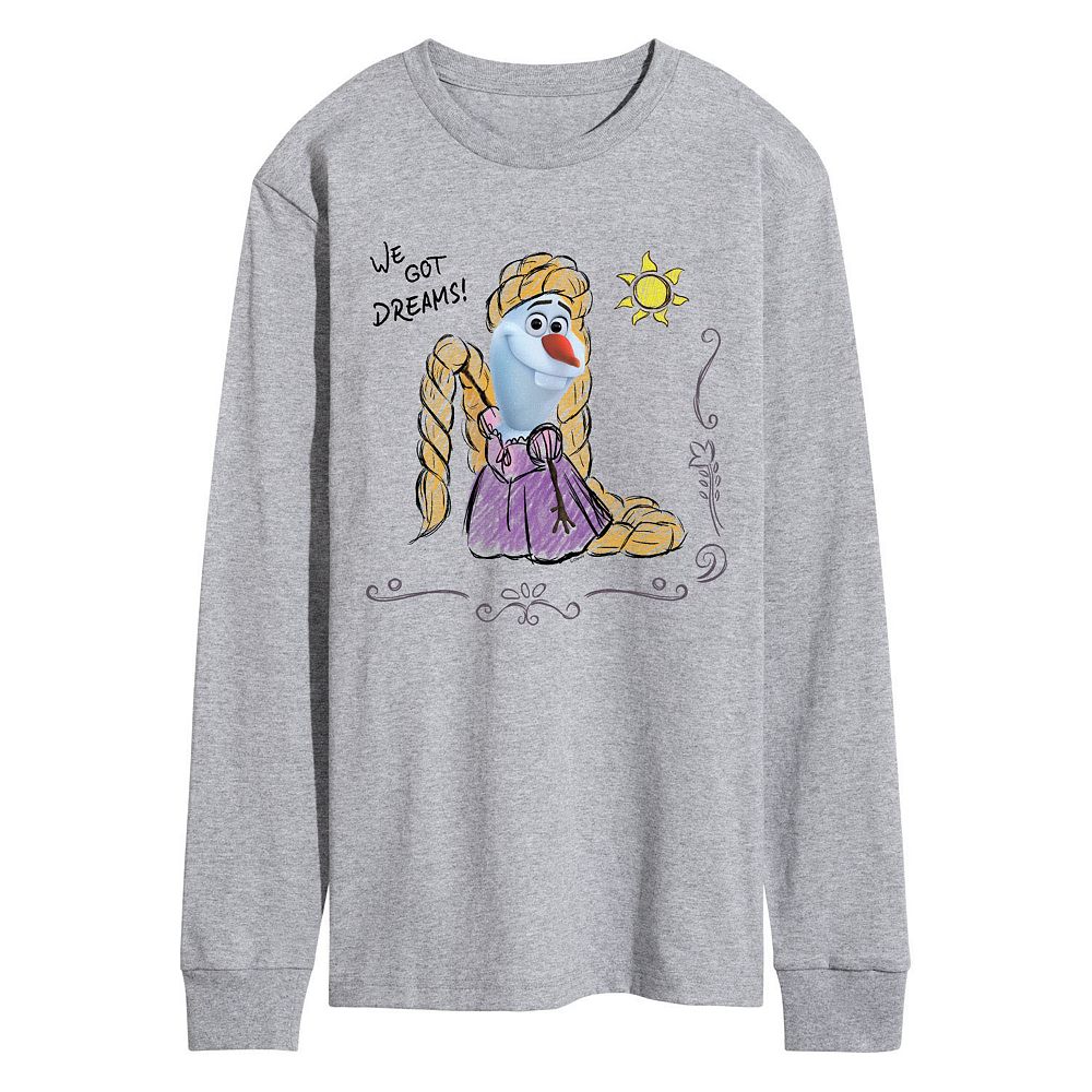 Disney's Frozen Men's Olaf Tangled Long Sleeve Graphic Tee
