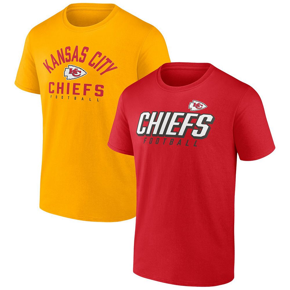Men's Fanatics Branded Red/Gold Kansas City Chiefs Player Pack T-Shirt ...