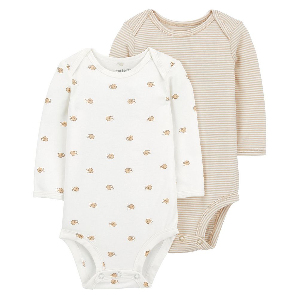 Baby Carter's 2-Pack PurelySoft Snails Long Sleeve Bodysuits