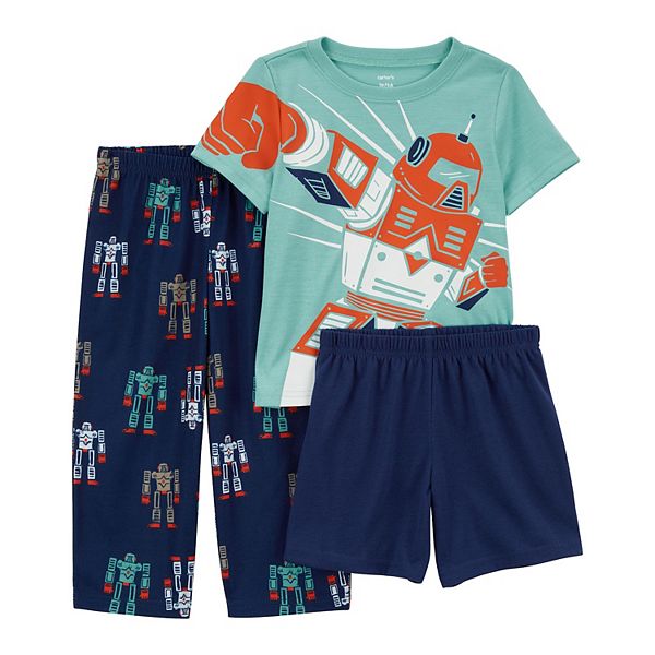 Toddler Boy Carter's 3 pc Robot Tops & Bottoms Pajamas Set