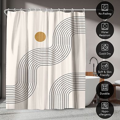 Americanflat Boho Geometric Lines Shower Curtain