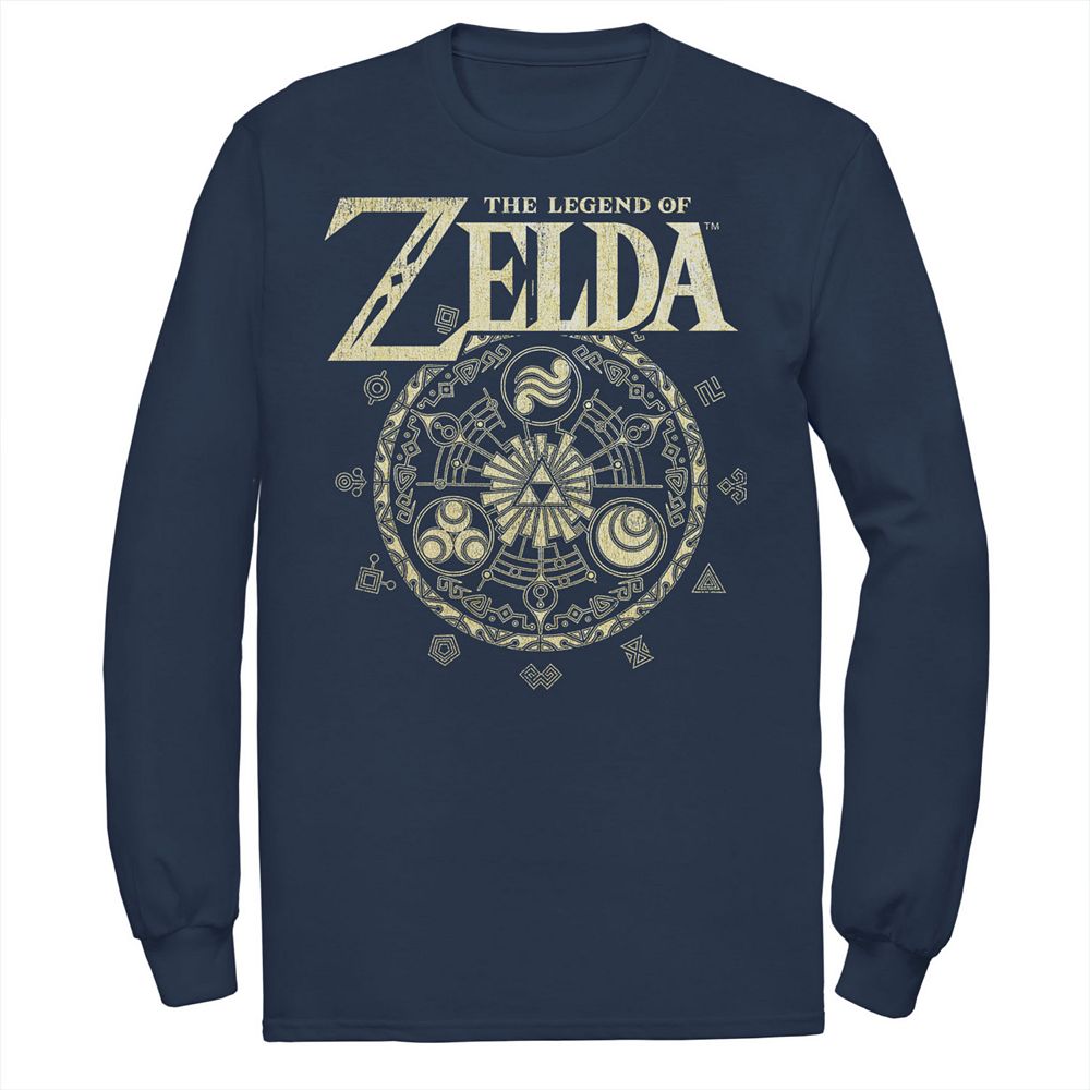 Big & Tall The Legend Of Zelda Spiritual Elements Long Sleeve Graphic Tee