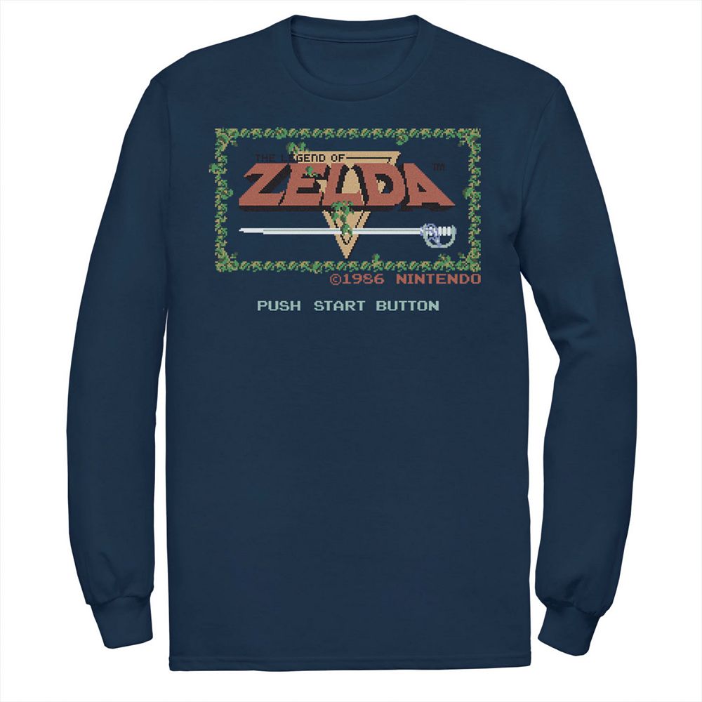 Big & Tall Nintendo Legend of Zelda Classic NES Intro Long Sleeve Tee