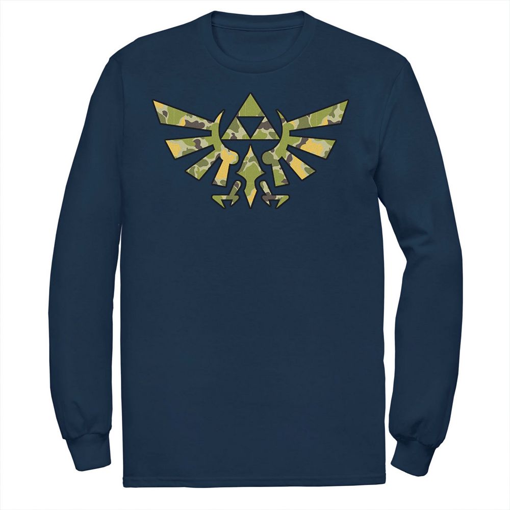 Men's The Legend Of Zelda Camo Crest Long Sleeve Tee