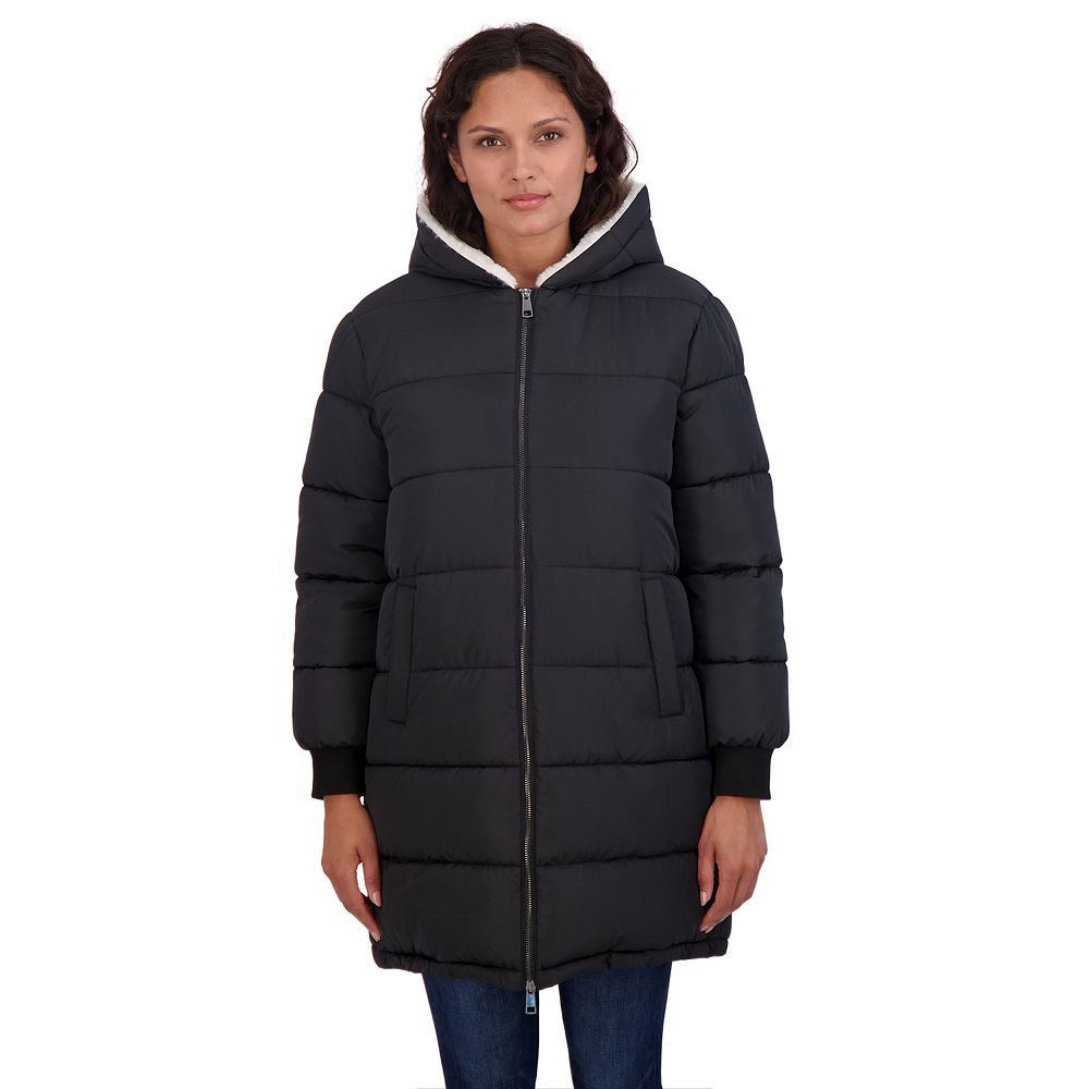 Women's Sebby Collection Hooded Cozy Lined Puffer Coat